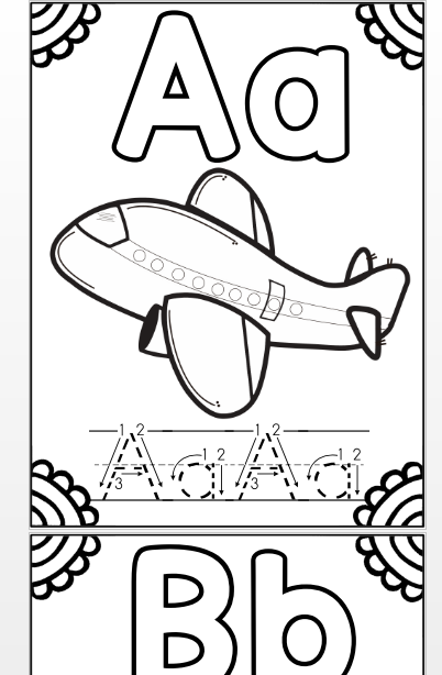 Libro de Abecedario para Colorear y Trazar – Descargas Digitales