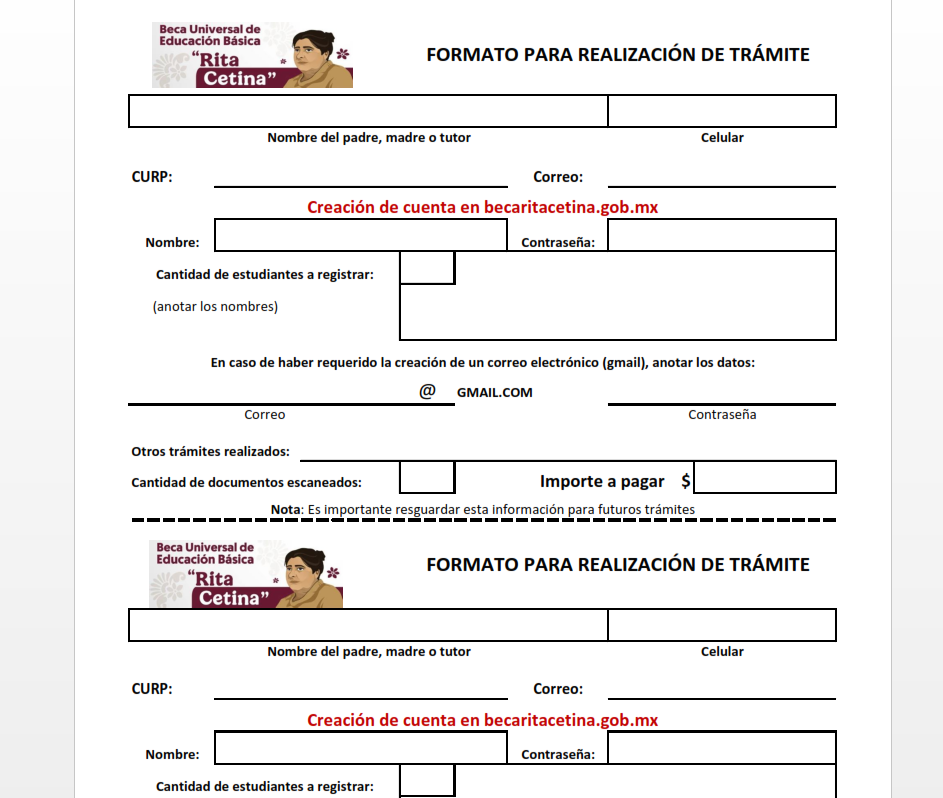 Formato Para Llevar Control De Trámite Beca Rita Cetina Descargas